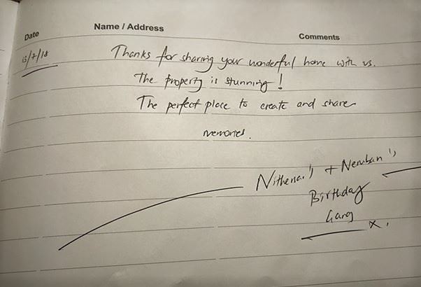 The Higher Burrow Farm Guest Book