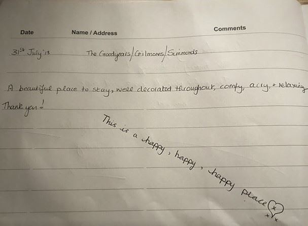 The Higher Burrow Farm Guest Book