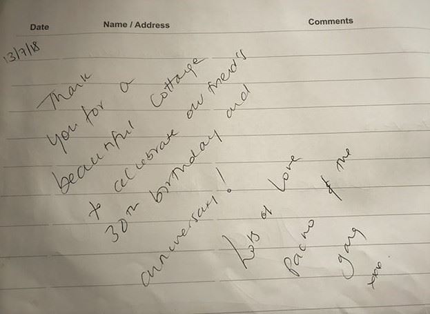 The Higher Burrow Farm Guest Book