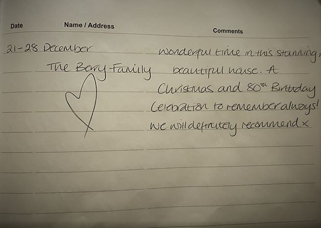 The Higher Burrow Farm Guest Book